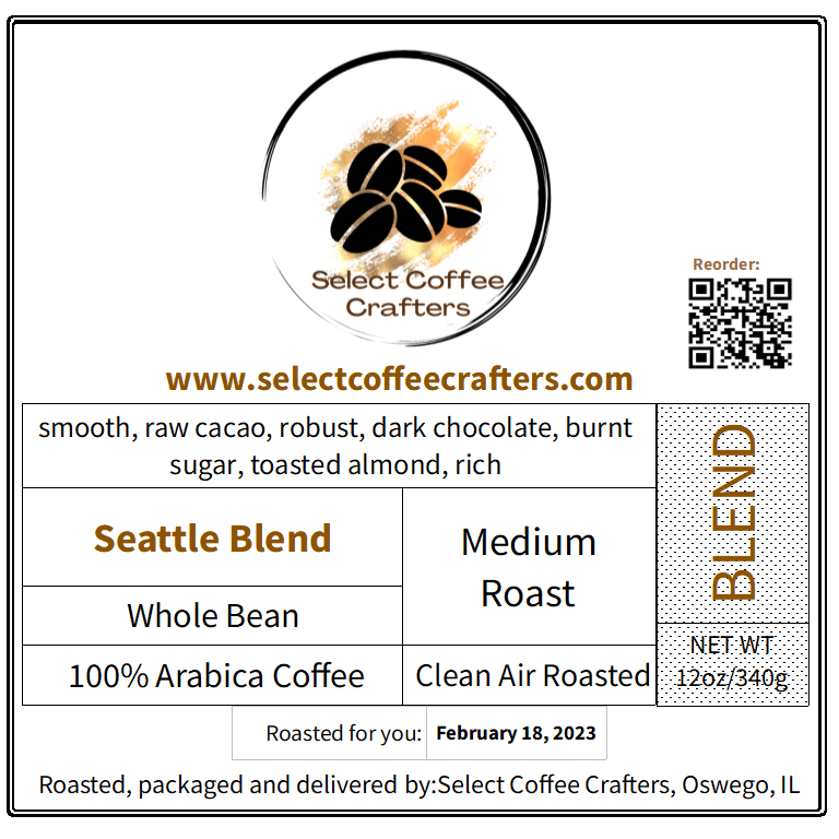 Seattle Blend – Select Coffee Crafters LLC